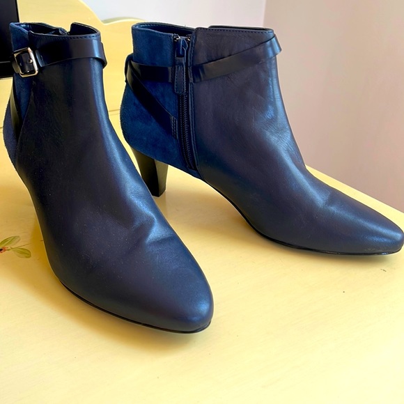 Cole Haan | Shoes | Cole Han Leather Navy Boots | Poshmark